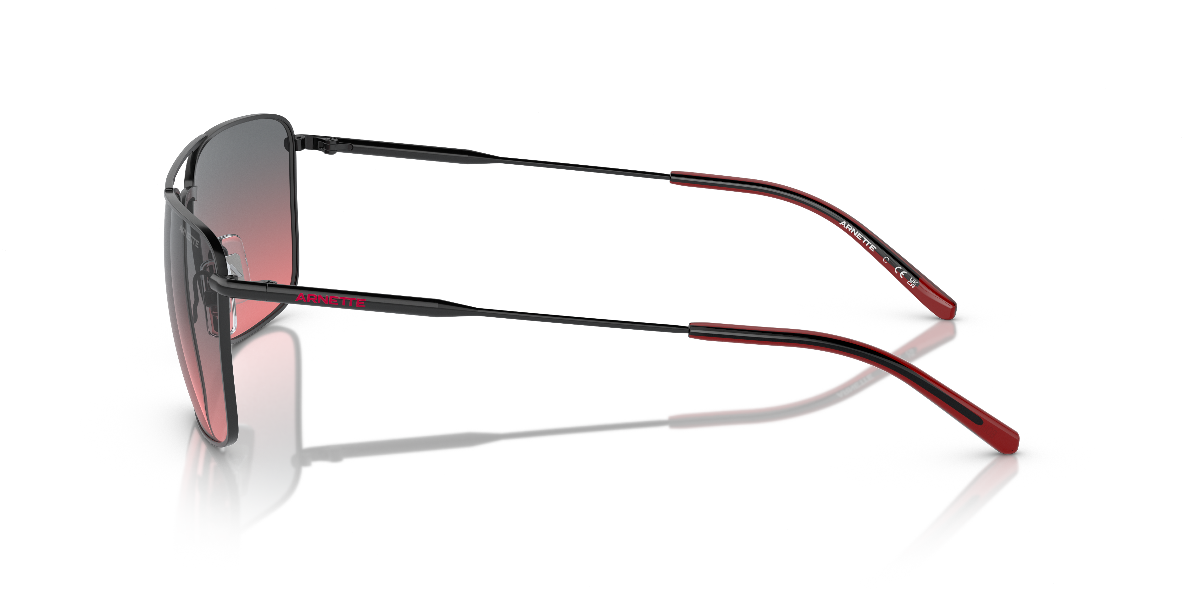 BOULEVARDIER Sunglasses in Fifty Black/Red | Arnette®